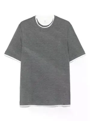 Brunello Cucinelli Silk-blend T-shirt - Grey