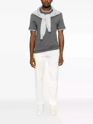 Brunello Cucinelli Silk-blend T-shirt - Grey