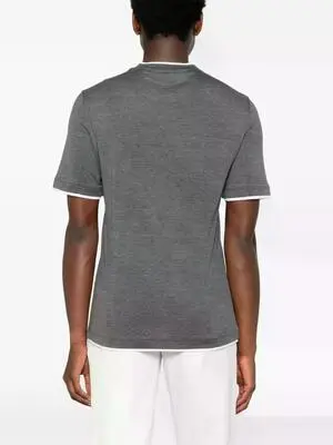 Brunello Cucinelli Silk-blend T-shirt - Grey