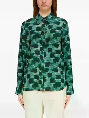 FERRAGAMO Abstract-print Button-up Shirt