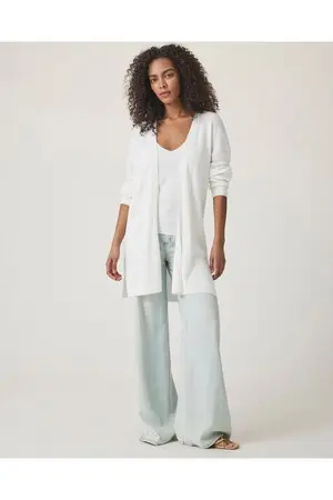 Splendid Octavia Open Front Long Cardigan - White