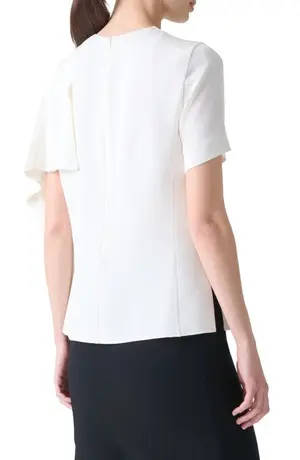 Akris Asymmetrical Sleeve Silk Top