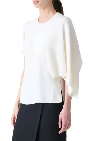 Akris Asymmetrical Sleeve Silk Top