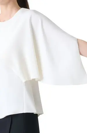 Akris Asymmetrical Sleeve Silk Top