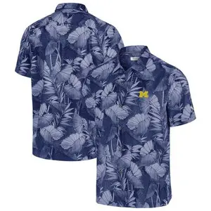 Tommy Bahama Michigan Wolverines Coast Nuevo Fronds Button-up Shirt - Blue