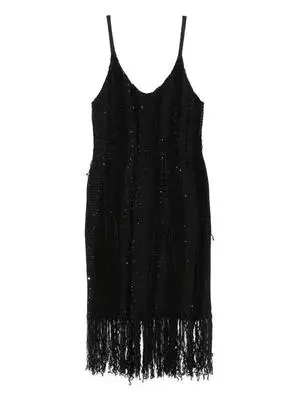 ROBERTO COLLINA Fringed Dress - Black