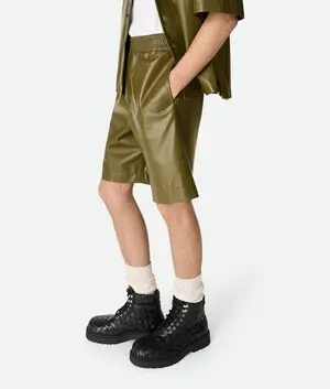 BOTTEGA  VENETA Leather Nappa Shorts