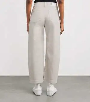 Paige High-rise Barrel-leg Jeans - Beige