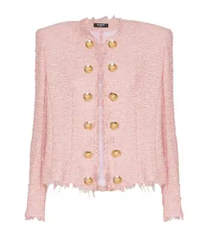 Balmain Tweed Sequinned Blazer - Pink