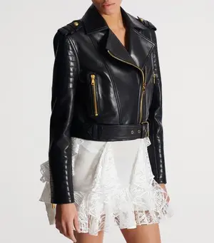 Balmain Leather Biker Jacket