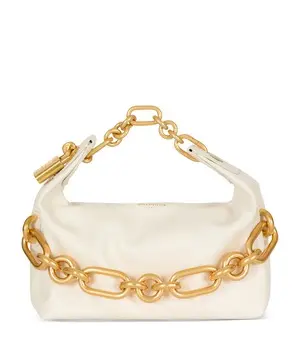 Balmain Mini Leather Sync Shoulder Bag - Beige