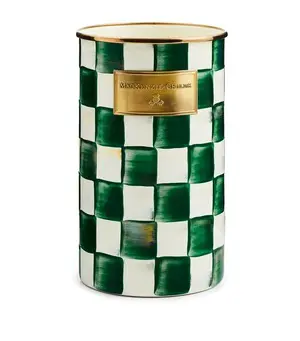 MACKENZIE-CHILDS Emerald Check Utensil Holder - Green
