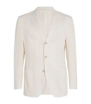 Eleventy Cotton-linen Stripe Blazer
