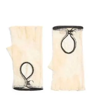 Valentino Garavani Lace Biker Gloves - Ivory