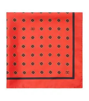 Valentino Garavani Silk Patterned Scarf - Red