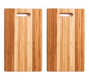 BERGHOFF 2pc Bamboo Cutting Boards 14', Rectang Ular, Two-tone - One-color