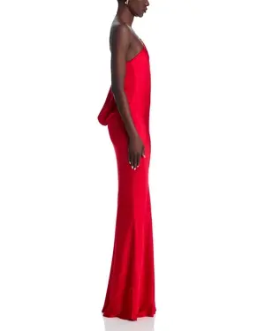Norma Kamali One Shoulder Open Back Gown