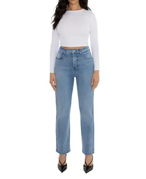 RUDES DENIM High-rise Tracy Straight Jean - Bayside