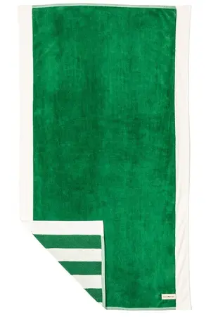 BUSINESS & PLEASURE Beach Towel In Green - Crew Canyon Green Stripe