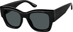 Zenni Sunglasses With Rectangle Full Rim Frame Black