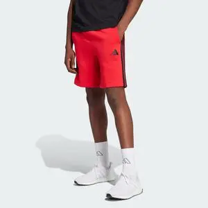 Adidas Essentials 3-stripes Fleece Shorts - Pure Ruby / Black