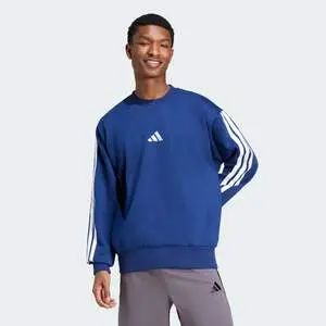 Adidas Essentials 3-stripes Fleece Sweatshirt - Dark Blue / White