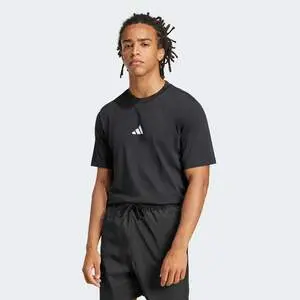 Adidas Essentials Small Logo Single Jersey Tee - Black / White