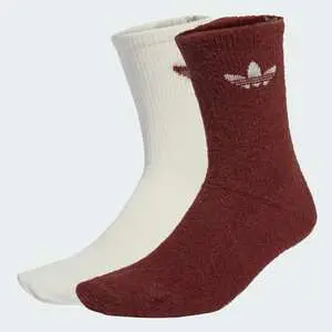 Adidas Fluffy Crew Socks 2 Pairs - Fox Brown / Off White
