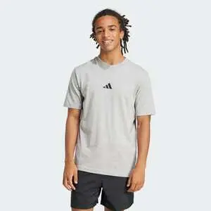 Adidas Essentials Small Logo Single Jersey Tee - Medium Grey Heather / Black