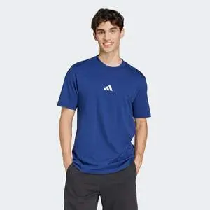 Adidas Essentials Small Logo Single Jersey Tee - Dark Blue / White