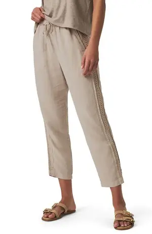 Splendid Angie Straight Leg Linen Blend Drawstring Pants