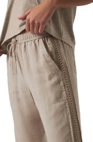 Splendid Angie Straight Leg Linen Blend Drawstring Pants