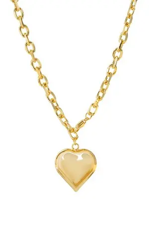 MARLYN SCHIFF Puffy Heart Charm Necklace