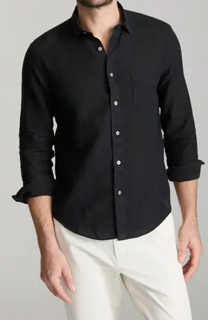 UNTUCKIT Vin Santo Linen Wrinkle Resistant Button-up Shirt