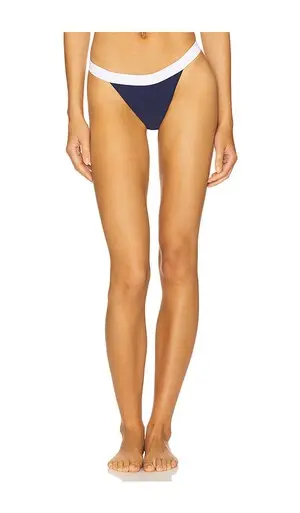 LOVERS AND FRIENDS Cordelia Bikini Bottom - Navy Blue & White