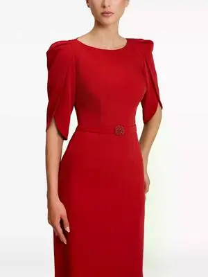 CRISTALLINI Boat-neck Dress - Red