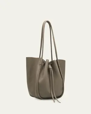 Proenza Schouler Large Ruched Pebbled Calfskin Tote Bag - Black