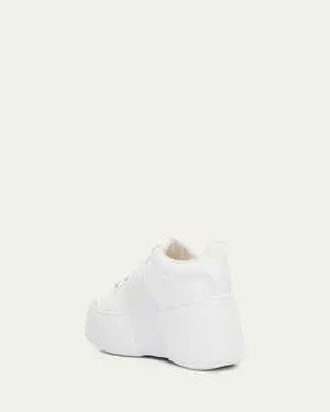 ROGER VIVIER Viv' Skate Leather Sneakers - White