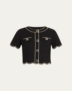 Ramy Brook Sandra Scallop-trim Top
