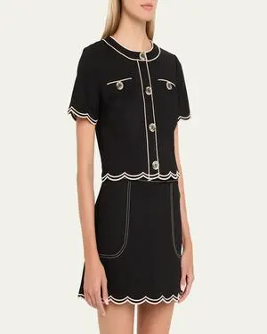 Ramy Brook Sandra Scallop-trim Top