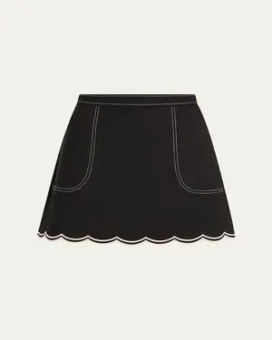 Ramy Brook Scalloped Hem Mini Skirt