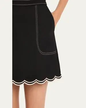 Ramy Brook Scalloped Hem Mini Skirt