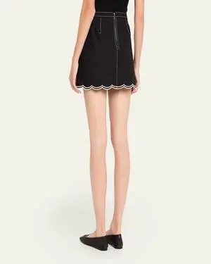 Ramy Brook Scalloped Hem Mini Skirt
