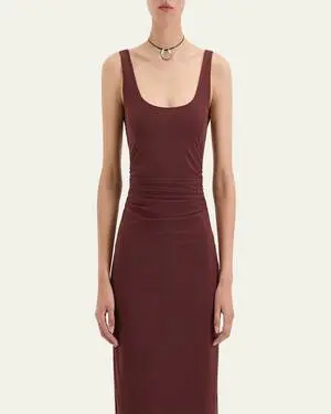 Sir The Label Jacques Twist Midi Dress - Espresso