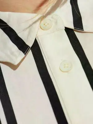 ANINE BING Striped Short-sleeve Shirt - Neutrals