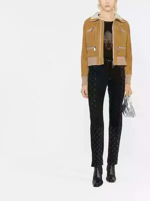 Dsquared2 Ribbed-detail Zipped-up Bomber Jacket