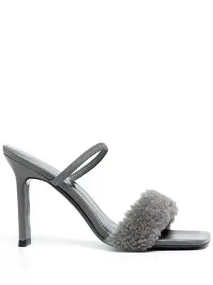 By Far Shearling-strap Open-toe Mules