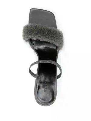 By Far Shearling-strap Open-toe Mules