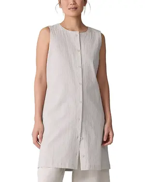 Eileen Fisher Tie Back Sleeveless Vest - Chalk