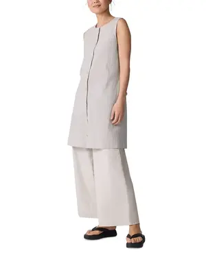 Eileen Fisher Tie Back Sleeveless Vest - Chalk